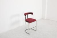 China Modern Fabric Dining Chair 1 Seater with Silver or Bronze Studs Rubberwood Legs for sale