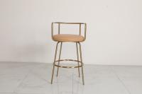 China Stainless Steel Bar Chair with Leather Seat High Backrest Custom Wood Color for sale