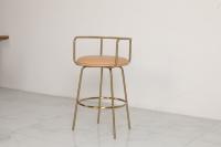 China Stainless Steel Bar Chair with Leather Seat High Backrest Custom Wood Color for sale