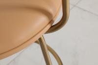 China Stainless Steel Bar Chair with Leather Seat High Backrest Custom Wood Color for sale
