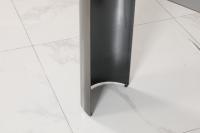 China Customized Size Entrance Console Table with Natural Finish Glass Top Stainless Steel Base for sale
