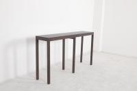 China MSJ Customizable Console Table Stainless Steel Base Oak MDF Top Living Room Furniture for sale