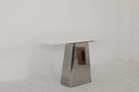 China Modern Customized Console Table With Marble Top And Stainless Steel Base for sale