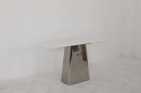 China Modern Customized Console Table With Marble Top And Stainless Steel Base for sale