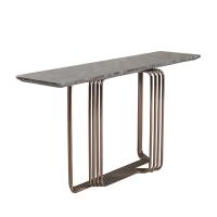 China Rectangle Stainless Steel Console Table 1500x400x800mm Rose Gold Metal Base for sale