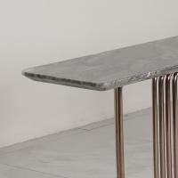 China Rectangle Stainless Steel Console Table 1500x400x800mm Rose Gold Metal Base for sale
