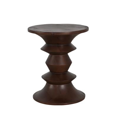 China Oak Veneer End Table Dia 340mm Matt Finish for Living Room Hotel Use for sale