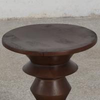 China Oak Veneer End Table Dia 340mm Matt Finish for Living Room Hotel Use for sale