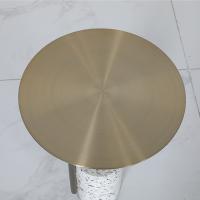 China Stainless Steel Round Side Table with Marble Top 350x550mm Matt Gold for sale
