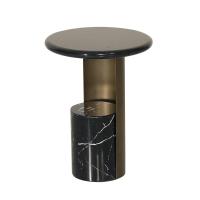 China Natural Marble Top Side Table Stainless Steel Matt Gold Dia 400mm for sale