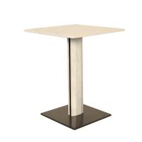 China Square Stainless Steel Marble Side Table 400x400x500mm Matt Gold for sale