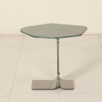 China Custom Stainless Steel Marble Side Table 500x400x460mm Matt Gold Hotel Furniture for sale