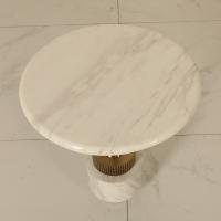 China Artificial Marble Top Stainless Side Table For Bed Room for sale