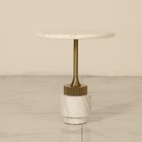 China Artificial Marble Top Stainless Side Table For Bed Room for sale