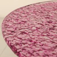 China Purple Glass Top End Table Stainless Steel Gold Base 450x520mm Modern Side Table for sale