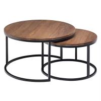 China Modern Wood Top Coffee Table with Brushed Gold Stainless Steel Legs 80cm for sale
