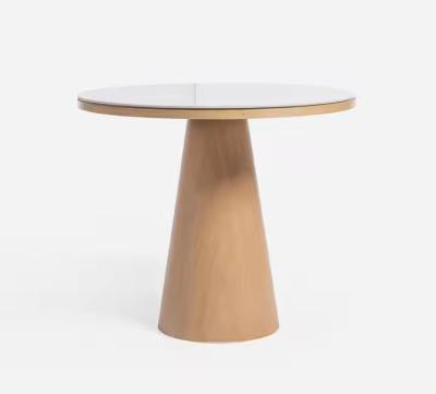 China Folded Brushed Gold Coffee Table with Marble or Wood Top for Villa for sale