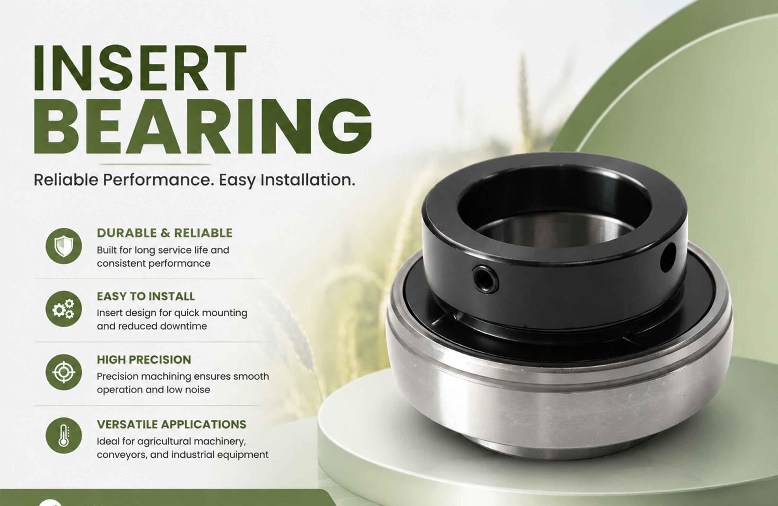 GQZ UC-type insert bearing â triple-lip sealed, greased for life