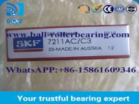 China Chrome Steel Precision Angular Contact Bearings , Deep Groove Ball Bearings 7211AC C3  / Size  55*100*21 for sale