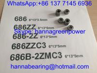 China 686B-2ZMC3 / 686-2ZC3 / 686ZZ Miniature Deep Groove Ball Bearing with Metal Shield , 6*13*5mm for sale