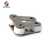 China C2062SS Stainless Steel Double Pitch Conveyor Chain With Nylon Rollers 38.1mm Pitch 22.23mm Roller Diameter for sale