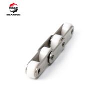China C2062SS Stainless Steel Double Pitch Conveyor Chain With Nylon Rollers 38.1mm Pitch 22.23mm Roller Diameter for sale