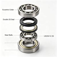 China UE203/12 2S Eccentric Lock Collar Outer Spherical Insert Ball Bearing for sale