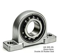 China UK205 2S Double Rubber Sealed Spherical Insert Bearing With Adapter Sleeve for sale