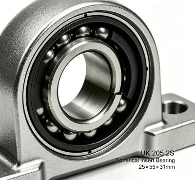China UK205 2S Double Rubber Sealed Spherical Insert Bearing With Adapter Sleeve for sale