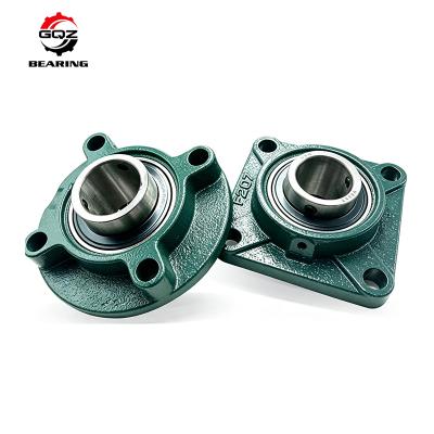 China GQZ UFL004 Two Bolt Oval Flange Bearing Unit 20mm Bore Set Screw Lock Self-Aligning Insert Bearing Assembly for sale