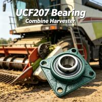 China UCF207 Square Flange Pillow Block Bearing 35mm Bore Cast Iron Housing Mounted Unit for Rotary Tiller Harvester for sale