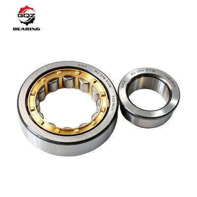 China NU2205-EM Single Row Cylindrical Roller Bearing 25x52x18mm Machined Brass Cage Floating Radial Bearing for sale