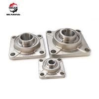 China LSF210 2F Square 4-Bolt Flange Bearing Unit, Double Set Screws, Double 2F Flinger-Rubber Anti-Mud Seals for sale