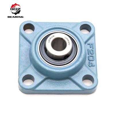 China UYF207 2S Square 4-Bolt Flange Bearing Unit, Eccentric Collar Lock, Double 2S Rubber Dust Seals for sale