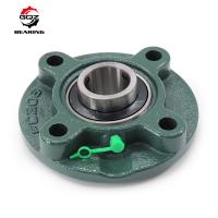 China UYF207 2S Square 4-Bolt Flange Bearing Unit, Eccentric Collar Lock, Double 2S Rubber Dust Seals for sale