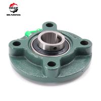 China UYF207 2S Square 4-Bolt Flange Bearing Unit, Eccentric Collar Lock, Double 2S Rubber Dust Seals for sale