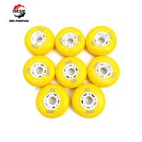 China GQZ Freestyle Inline Skate PU Wheels Multi Color Slalom Roller Skate Replacement Wheels for sale