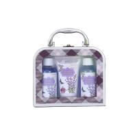 China Custom Lavender Bath Gift Set with 100ml Shower Gel, 100ml Bubble Bath & 65ml Body Lotion in Jewel Case Packaging for sale