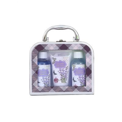 China Custom Lavender Bath Gift Set with 100ml Shower Gel, 100ml Bubble Bath & 65ml Body Lotion in Jewel Case Packaging for sale