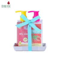 China Ceramic Tray Hotel Hand Wash and Lotion Gift Set 200ml Natural Base Cleansing for sale