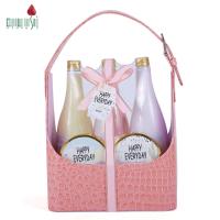 China Personalized Custom Logo Portable Leather Basket 440ml Family Bath Gift Sets Wholesale for sale