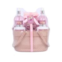 China OEM Plastic Basket Bath Gift Set with 500ml Shower Gel, 500ml Bubble Bath, 200ml Body Lotion and Scrub - Customizable Packaging for sale