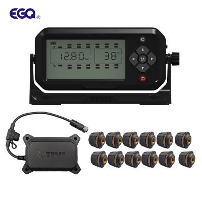 China 12 wheels external sensor, repeater, receiver tire pressure monitoring system for sale