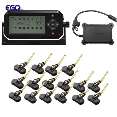 China ACC Input Trailer Tire TPMS System With 16 Wheel Valve Stem Sensor Repeater And Receiver for sale