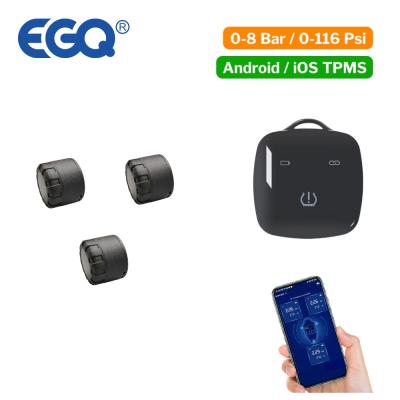 China Motor Tricycle wireless BL8 External TPMS Sensor with Chargeable Receiver Keyboard and Mobile APP Compatible with Android & IOS for sale