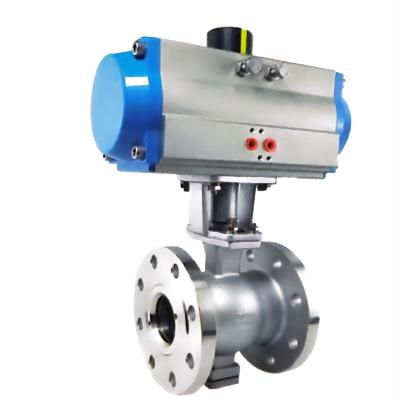 China Pneumatic Split Body Ball Valve V Type Ball Valve V Flange Ball Valve CF8 for sale