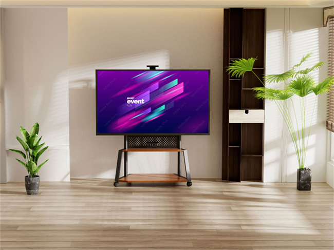 VESA 600 X 1000mm Flat TV Floor Stand Mobile Television Stand With Locking Caster Wheels 0
