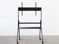 China VESA 600x1000mm TV Floor Stand Mobile Rolling Television Stand With AV Shelf With Wheels for sale