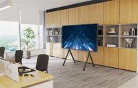China White Mobile TV Stand Large Size  Meeting TV Cart Heavy Duty For 65 - 110 Inch for sale