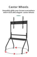 China 49 To 75inches TV Floor Stand Mobile Removable TV Stand Trolley With Locking Wheels for sale